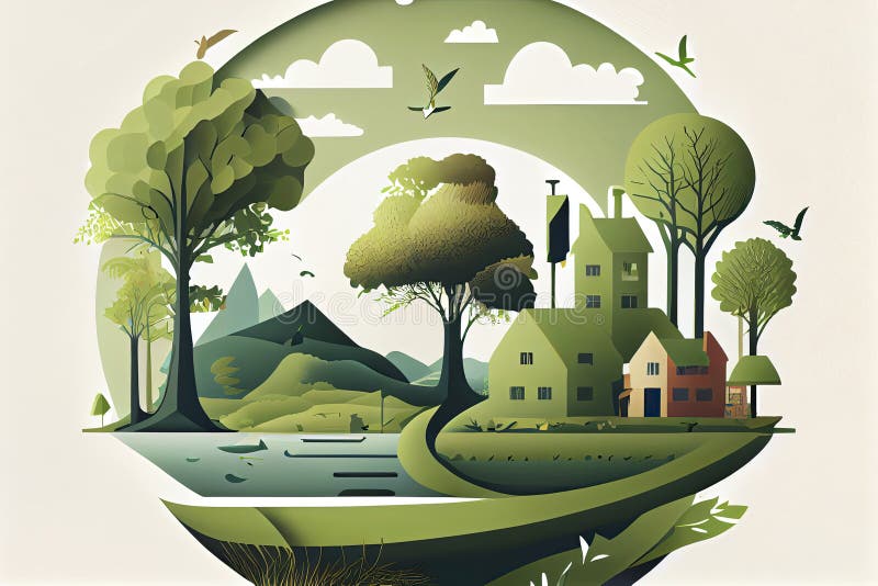 Ecological, Sustainability, Regional, Green, Vector, Illustration Stock ...