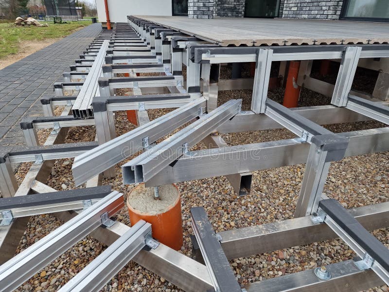 WPC Terrace during Construction and Installation Stock Image - Image of ...