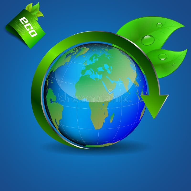 Ecological Theme Background with Globe Stock Illustration ...