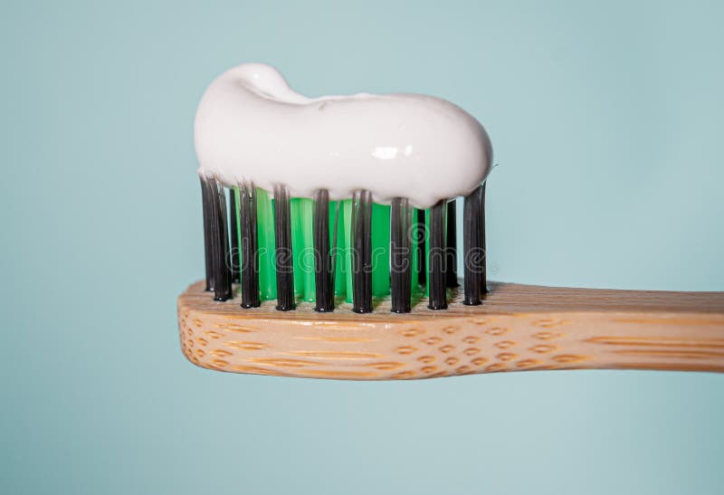 Biodegradable Black Tray Package on Wooden Background. Stock Image ...