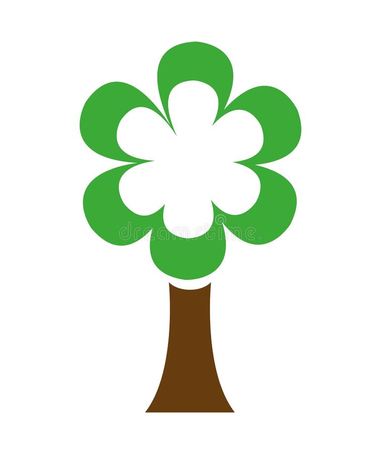 Ecological Tree with Flower Isolated Icon Design Stock Illustration ...