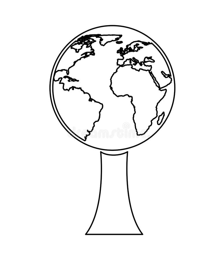 Ecological Tree with Planet Earth Isolated Icon Design Stock ...