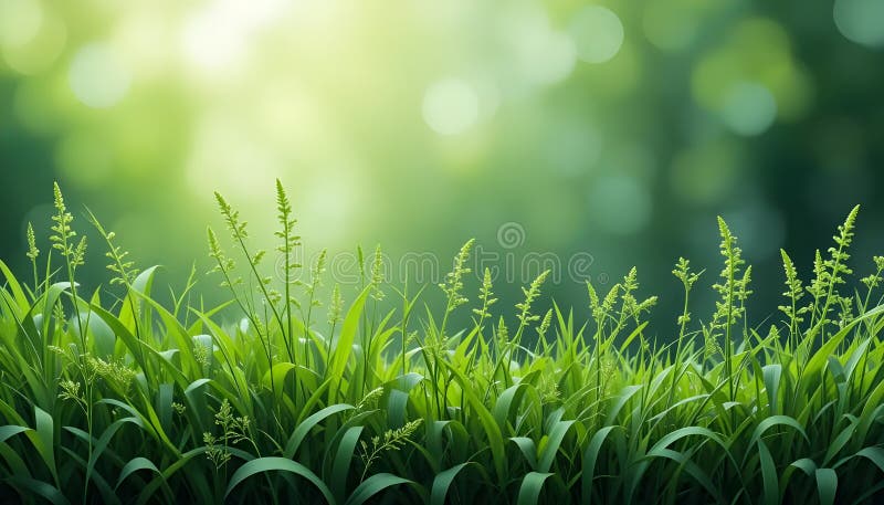 Herbal Growth Overlay with Vibrant Green Grass for Mobile Screen Design ...