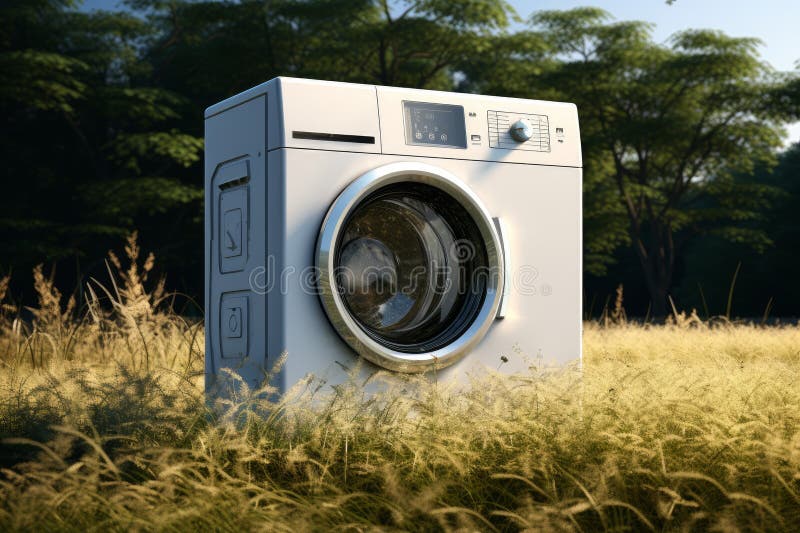 Ecological Washing Machine in Nature Setting Stock Illustration ...