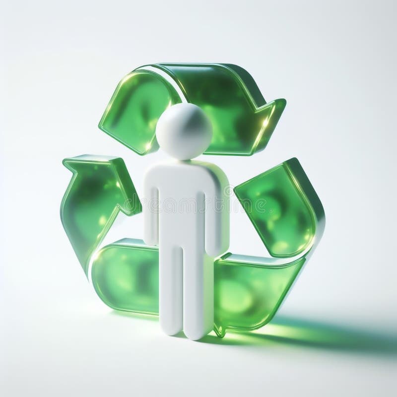 Ecological White 3D Figure. Concept of Environment and Sustainability ...