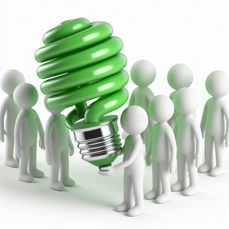 Ecological White 3D Figure. Concept of Environment and Sustainability ...