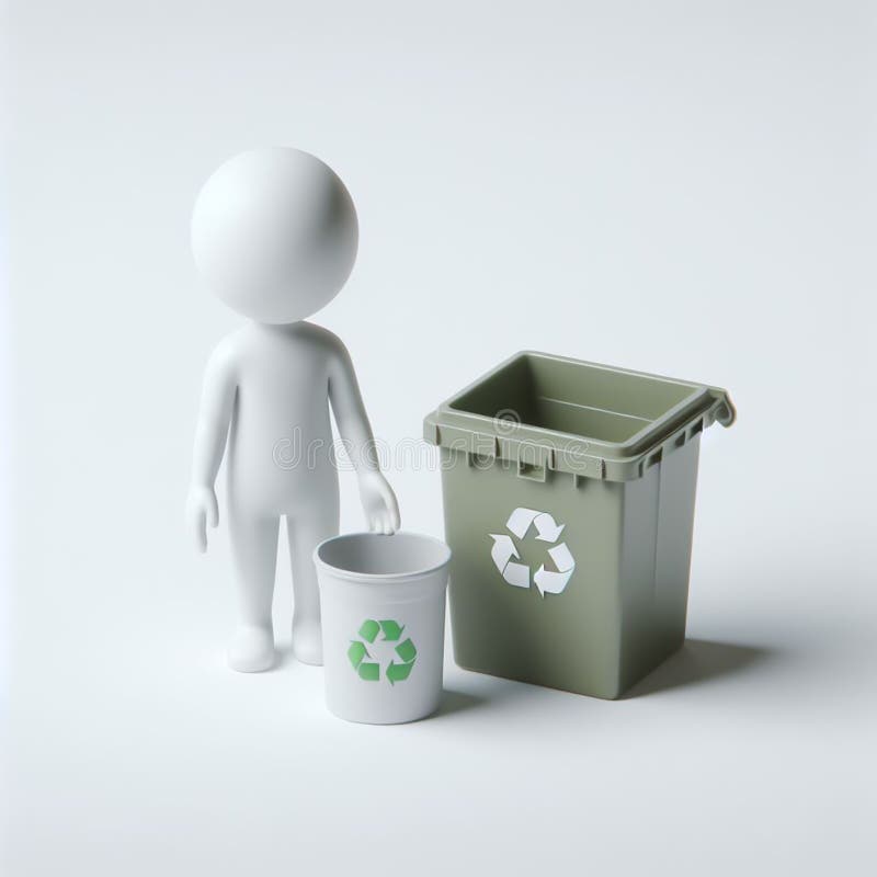 Ecological White 3D Figure. Concept of Environment and Sustainability ...