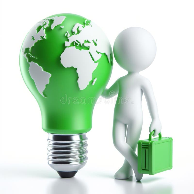 Ecological White 3D Figure. Concept of Environment and Sustainability ...