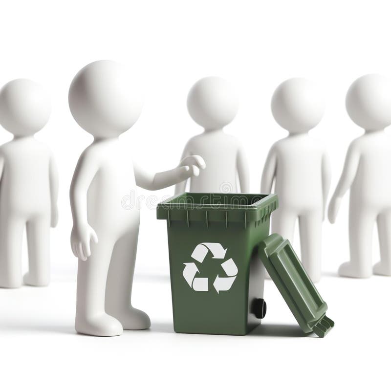 Ecological White 3D Figure. Concept of Environment and Sustainability ...