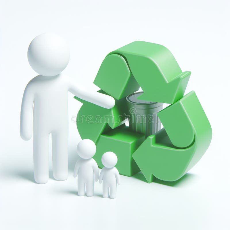 Ecological White 3D Figure. Concept of Environment and Sustainability ...