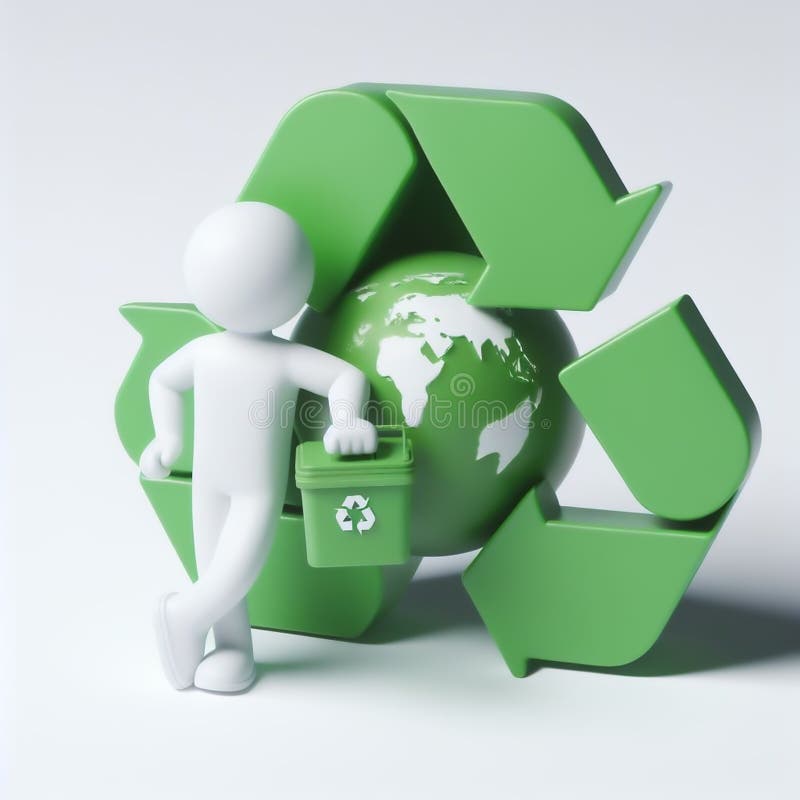 Ecological White 3D Figure. Concept of Environment and Sustainability ...