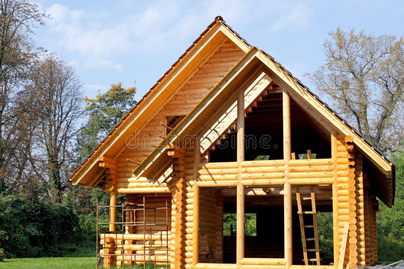 Ecological wooden cottage stock photo. Image of board - 17459944