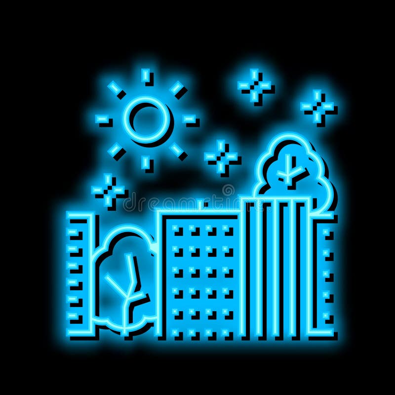 Ecologically Clean City Neon Glow Icon Illustration Stock Vector ...