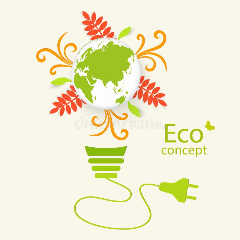 Ecologically Clean World. a Tree in the Form of a Globe Grows Inside a ...