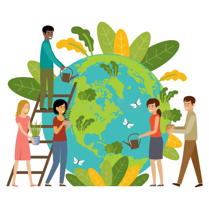 Planeet Om Het Milieu Te Beschermen Vector Illustratie - Illustration ... Planeet Om Het Milieu Te Beschermen Vector Illustratie - Illustration ...