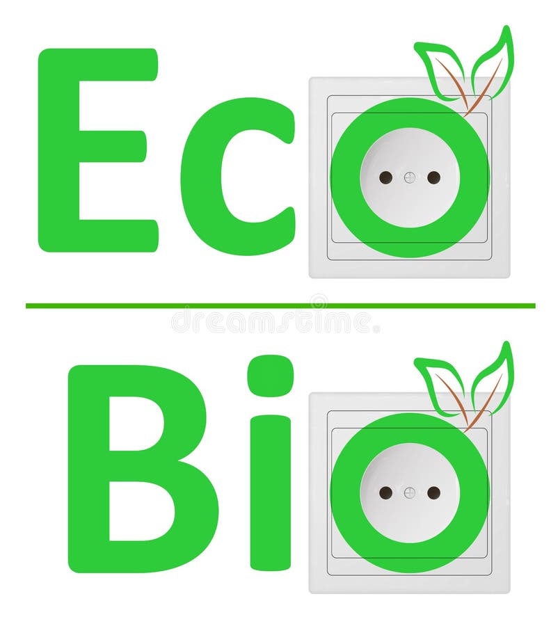 Ecologisch Concept, Dat Bioenergie Symboliseert Vector Illustratie ...