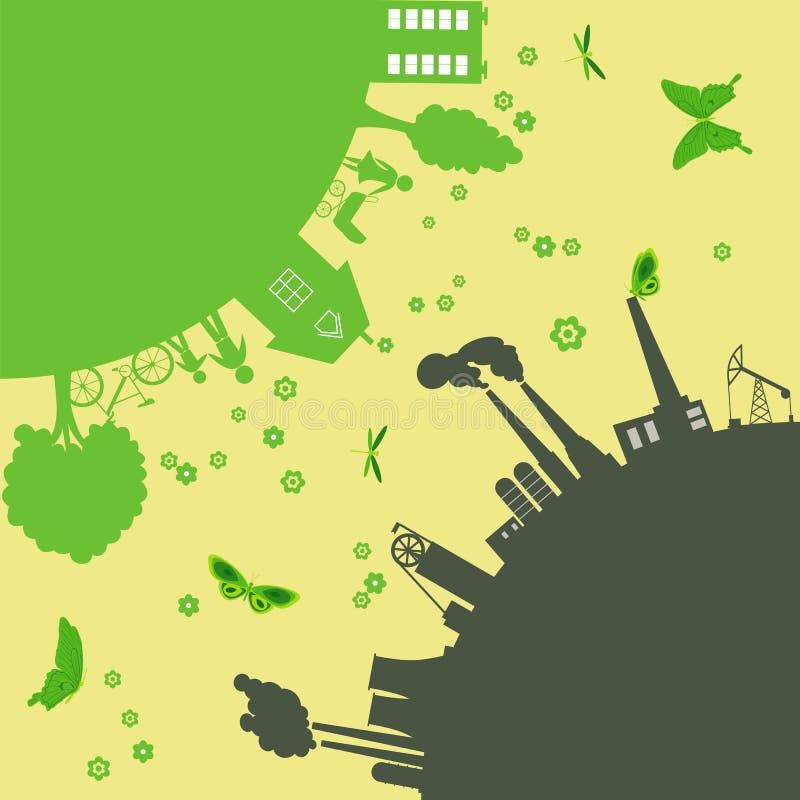 Ecologisch Symbolen Van Stedelijke Levensstijlen Vector Illustratie ...