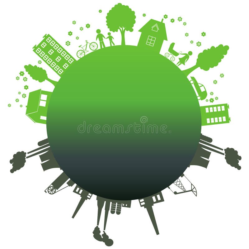 Ecologisch Symbolen Van Stedelijke Levensstijlen Vector Illustratie ...