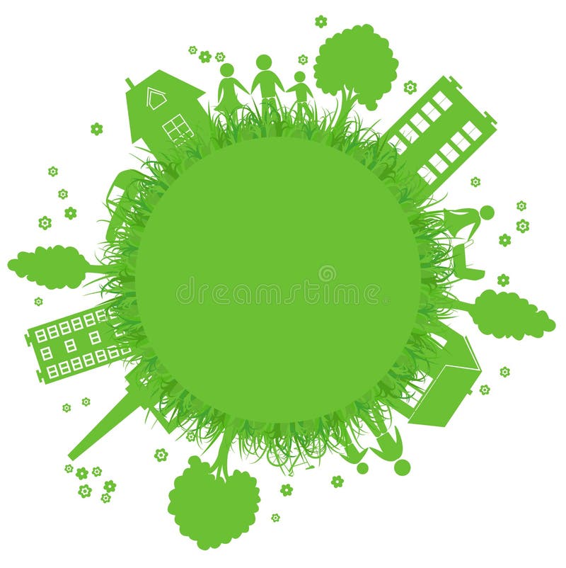 Ecologisch Symbolen Van Stedelijke Levensstijlen Vector Illustratie ...