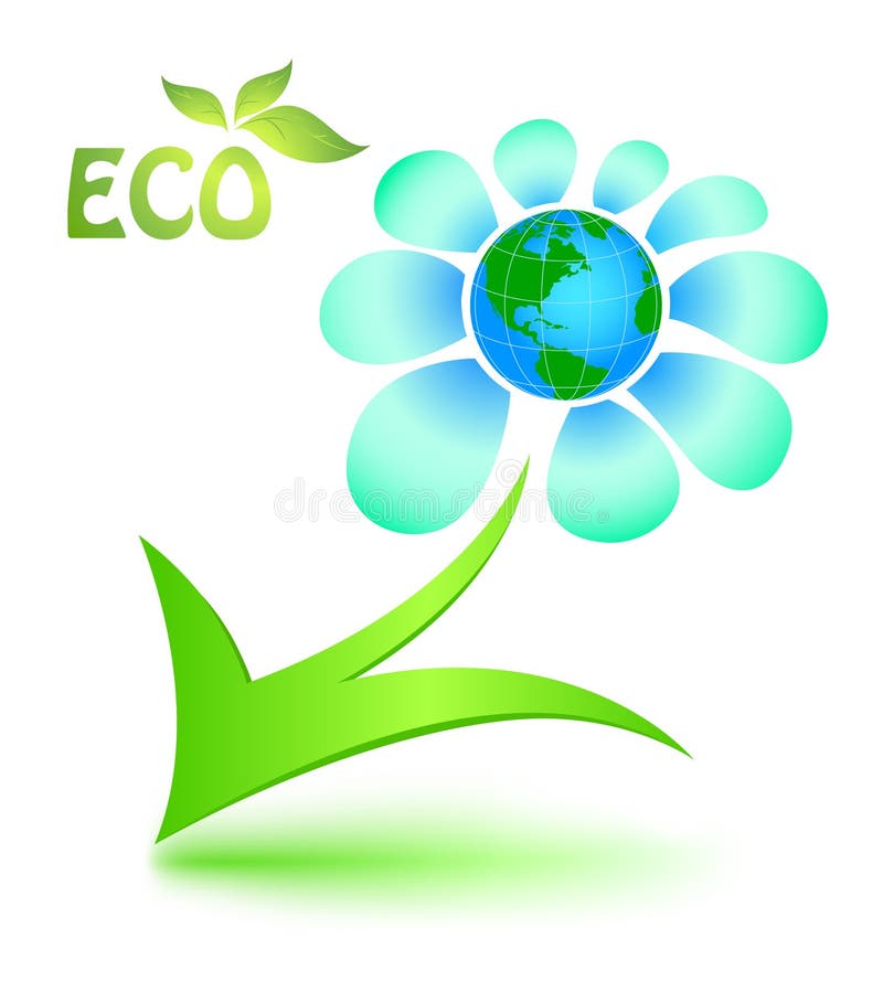 Ecologisch Symbool Met Moeder Aarde Vector Illustratie - Illustration ...