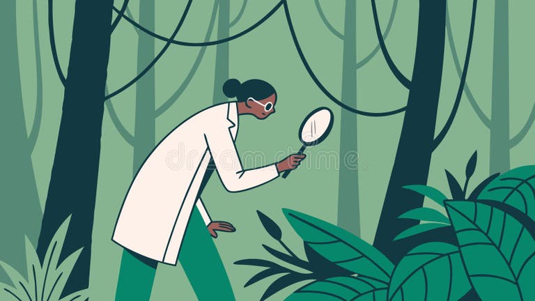 Ecologist in Forest, Environmental Study, Vector Design Generative AI ...