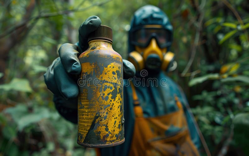Ecologist Holding Biohazard Sample in Forest Stock Illustration ...