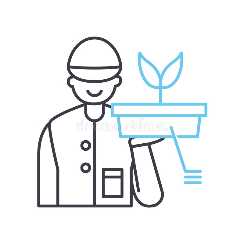 Ecologist Line Icon, Outline Symbol, Vector Illustration, Concept Sign ...