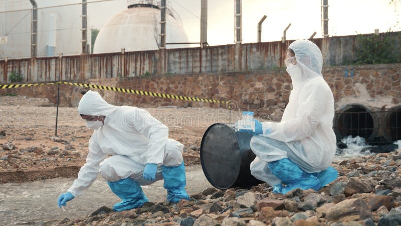 Ecologist Sampling Water from the River with Test Tube Stock Photo ...