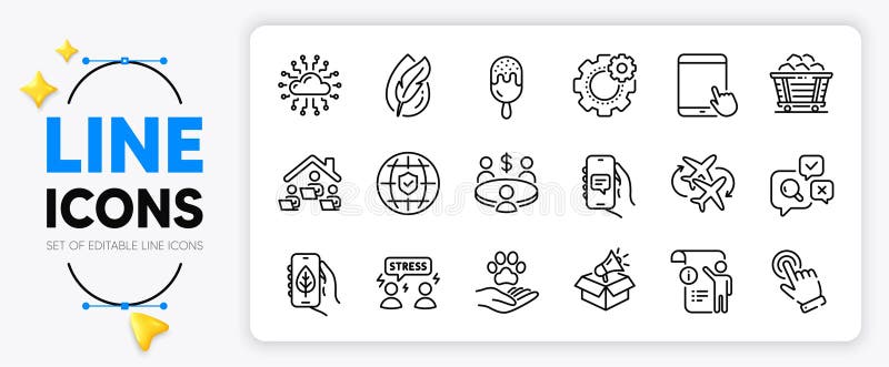 Cursor Line Icon. Vector Symbol in Modern Flat Style on White ...