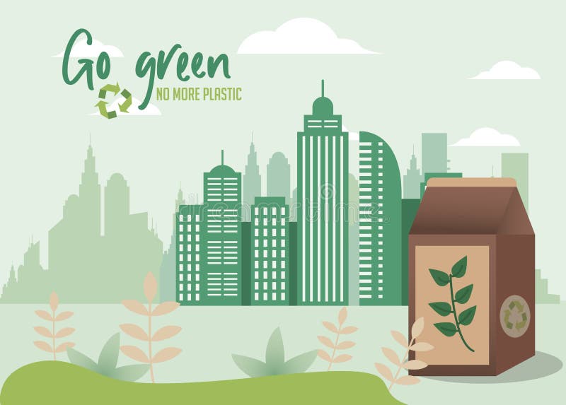 Ecology Background, Eco Banner Save the Planet Stock Illustration ...