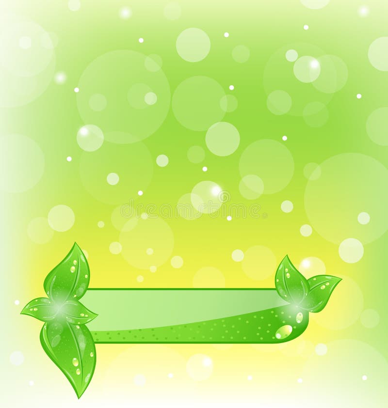 Ecology Background with Green Leaves Stock Vector - Illustration of ...