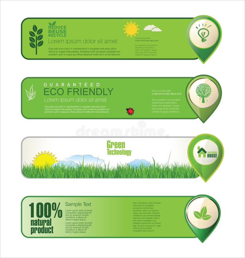 Ecology banner collection stock illustration. Illustration of concept ...