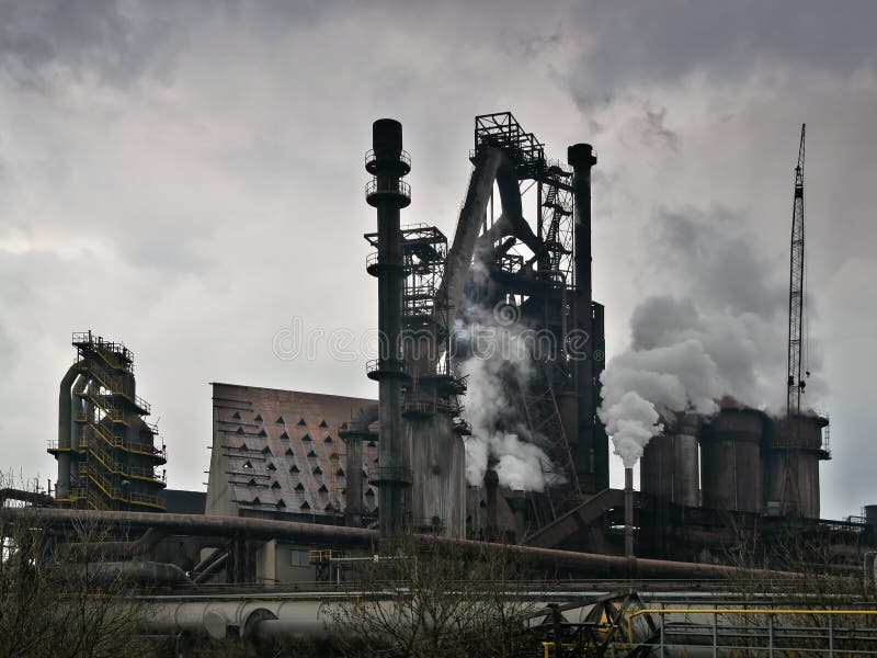 Ecology and Behavior of Human - Smokestack Industrial Stock Image ...