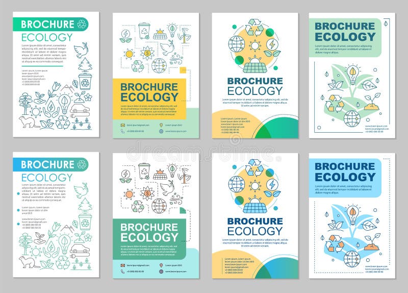 Ecology Brochure Template Layout Stock Vector - Illustration of linear ...