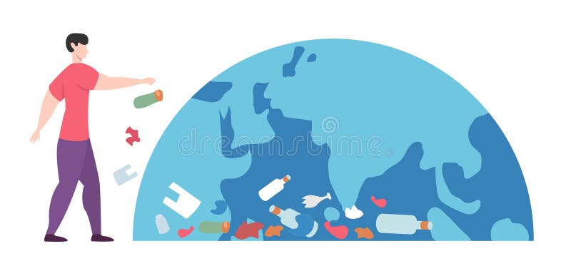 Ecology Concept of Clean Earth Environment, Flat Design Vector ...