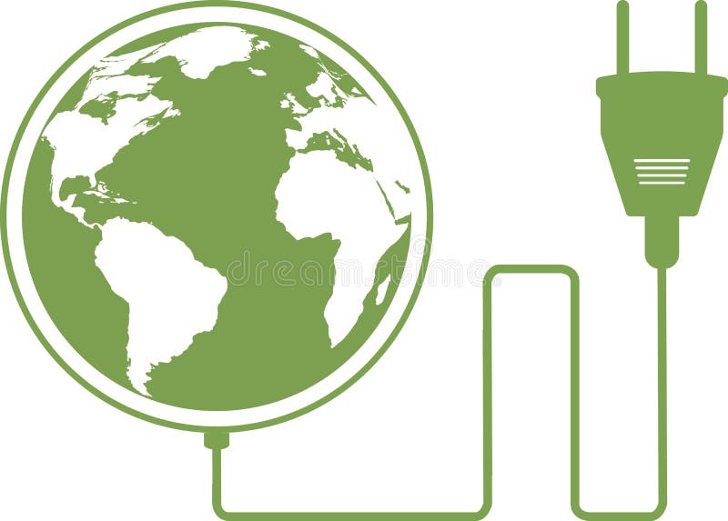 Ecology Concept with Electric Plug Stock Vector - Illustration of ...