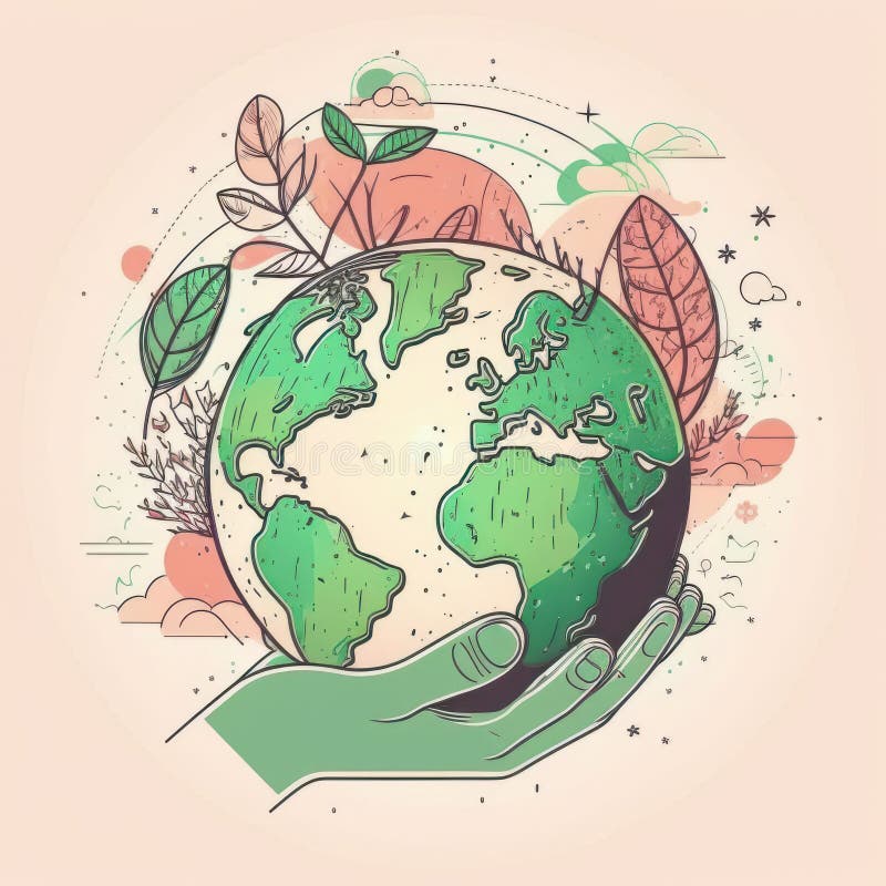 Ecology Concept with Green Planet Earth, World Environment and ...