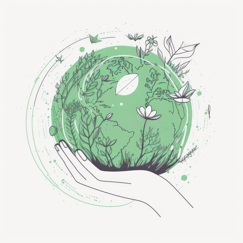 Ecology Concept with Green Planet Earth, World Environment and ...