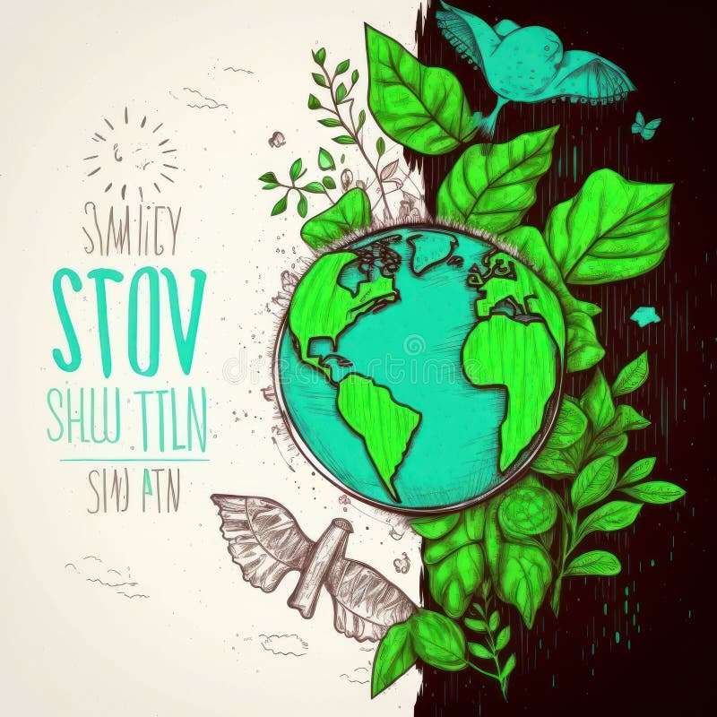 Ecology Concept with Green Planet Earth, World Environment and ...