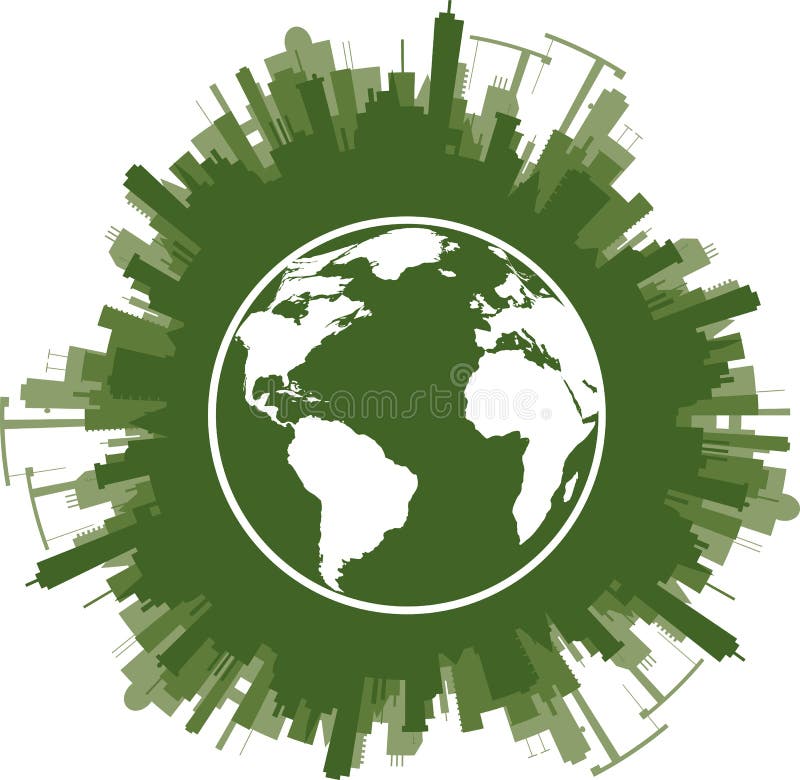 Ecology Concept of Green Planet Stock Vector - Illustration of house ...