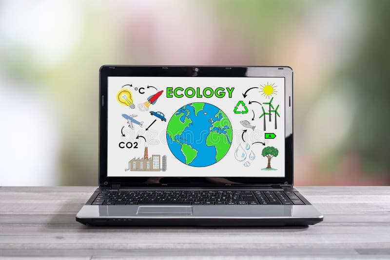 Ecology Concept on a Laptop Screen Stock Image - Image of recycle ...
