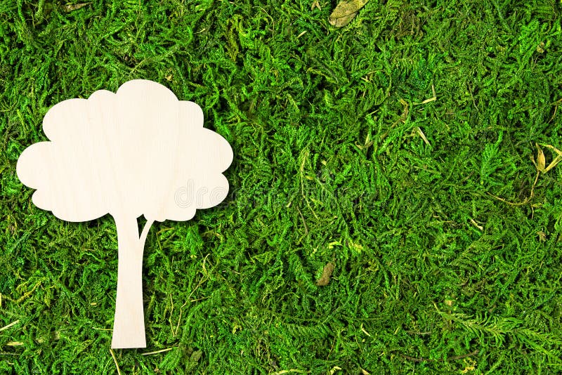 Ecology Concept. the Tree of Life on Fresh Spring Green Grass, Moss ...