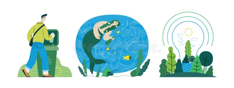 Ecology - Creative Landing Web Page Illustrations Set Stock ...