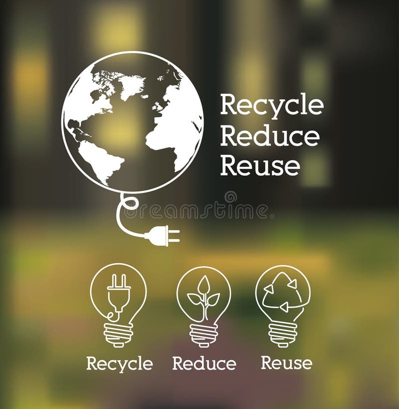 5R Chart Reduce ,Reuse ,Recycle, Repair, Reject with Leaf Lamp Light ...