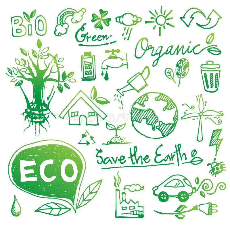 Ecology doodle stock vector. Illustration of leaf, ecology - 47284085
