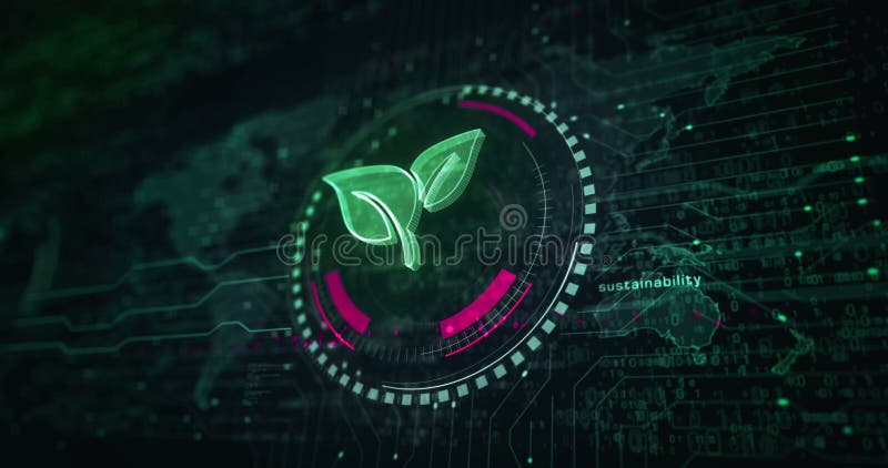 Ecology and Eco Friendly Technology Symbol Loop Digital Concept Stock ...