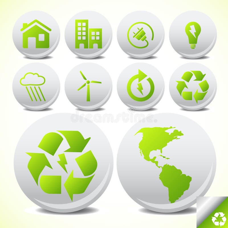 Eco icon set stock vector. Illustration of concept, flower - 19396965