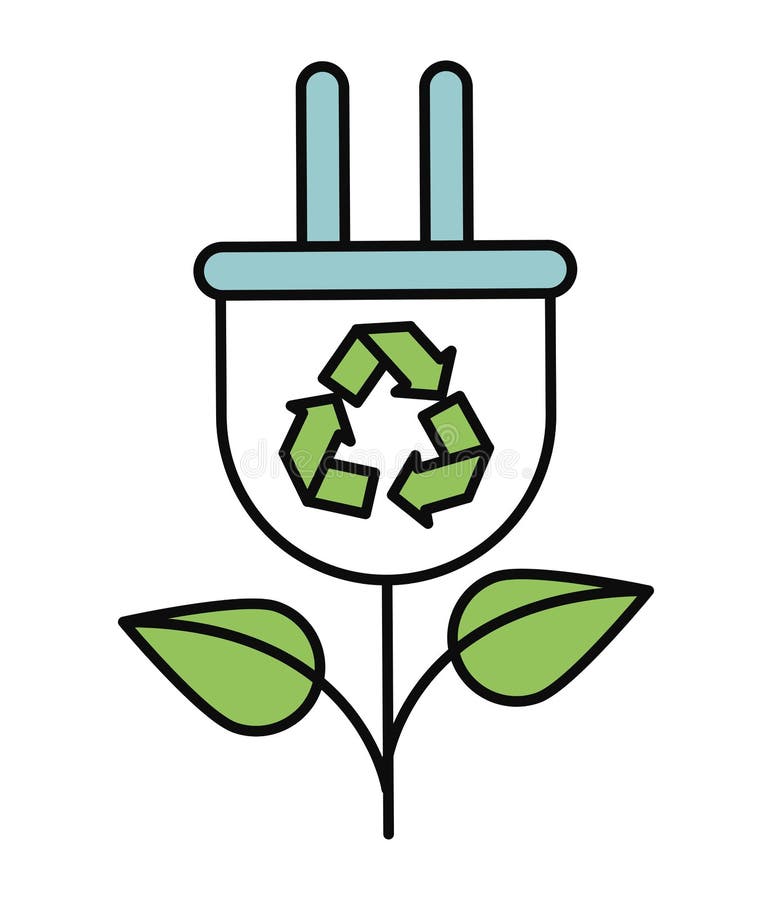 Ecology energy plug stock vector. Illustration of reduce - 233294541