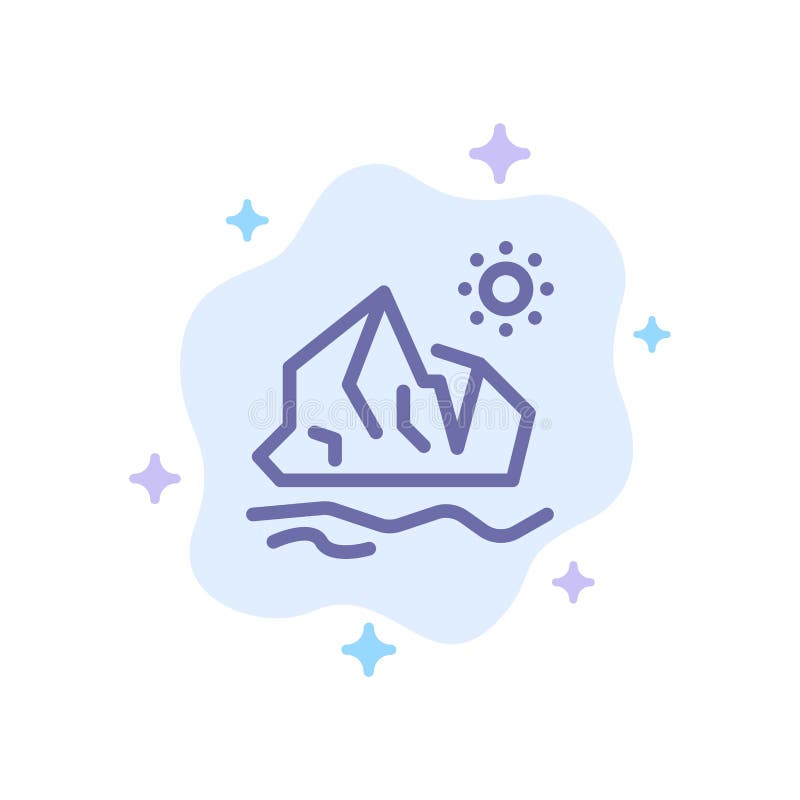 Ecology, Environment, Ice, Iceberg, Melting Blue Icon on Abstract Cloud ...