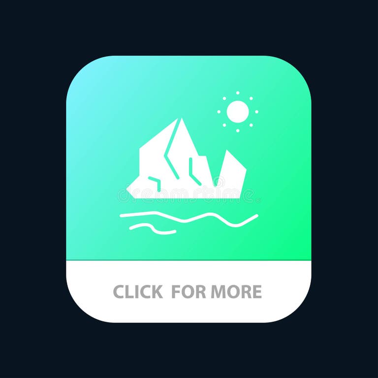 Ecology, Environment, Ice, Iceberg, Melting Mobile App Button. Android ...
